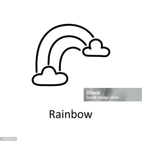 레인보우 벡터 개요 아이콘 디자인 일러스트레이션 흰색 배경 Eps 10 파일에 자연 기호 개념에 대한 스톡 벡터 아트 및 기타 이미지 개념 귀여운 낮 Istock