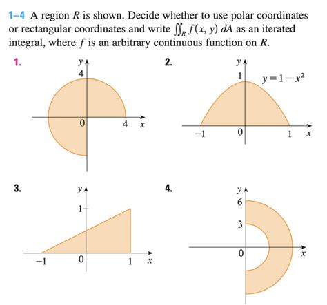 Solved 1 4 A Region R Is Shown Decide Whether To Use Polar