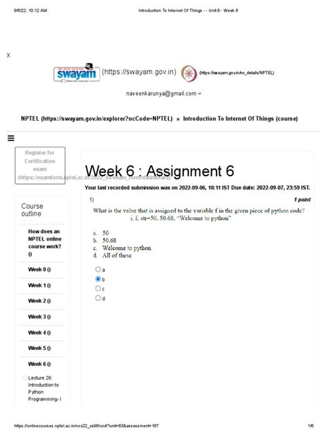 Week 6 Introduction To Internet Of Things Unit 8 Week 6 Solutions