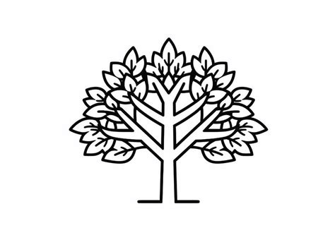 Tree Drawing For Coloring Coloring Page