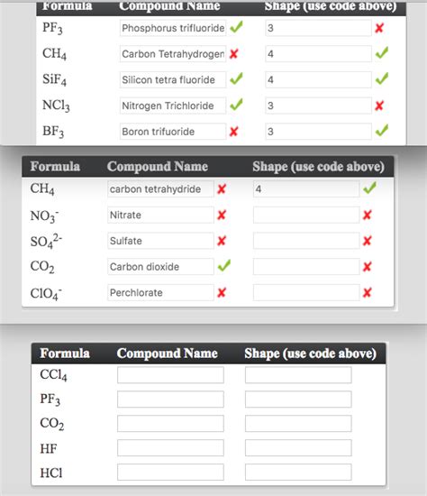 solved the formulas of several chemical substances are given