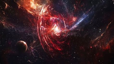 Wallpapers Illustrating The Intense Collision Of Two Galaxies Stock
