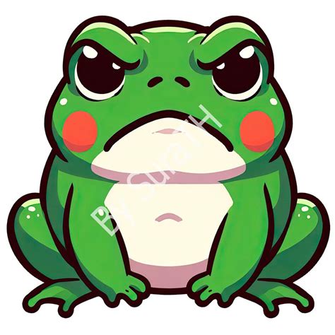 Grumpy Frog Png Funny Frog Clipart Cute Frog Digital Download Grumpy Frog Printable Funny