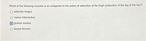 Solved Which Of The Following Muscles Is An Antagonist To Chegg Com