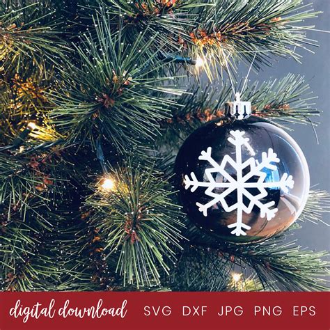Christmas Ornament Vector File Snowflake Svg Designs Etsy