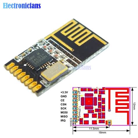 2PCS New Mini NRF24L01 SMD 1 27MM RF Wireless Transceiver Module Small Size In Integrated
