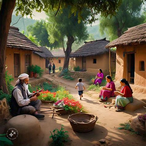 Village Life Traditional Rural Village Scene African Village