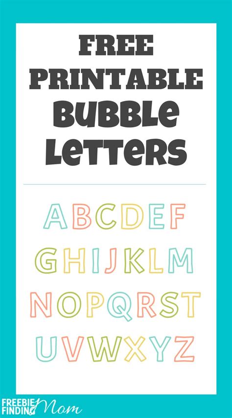 The Free Printable Bubble Letters
