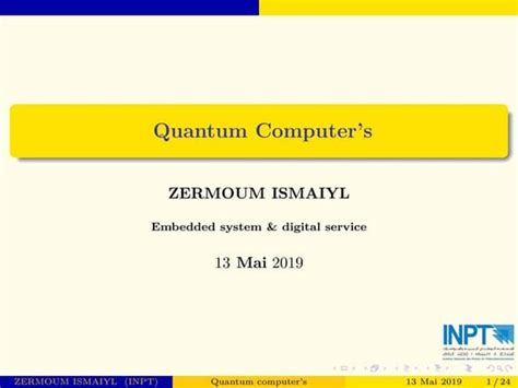 Quantum Computer Ppt Pptx Physics Science