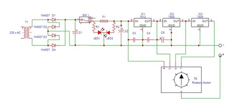 Regulated DC Power Supply Circuit Digital Lab