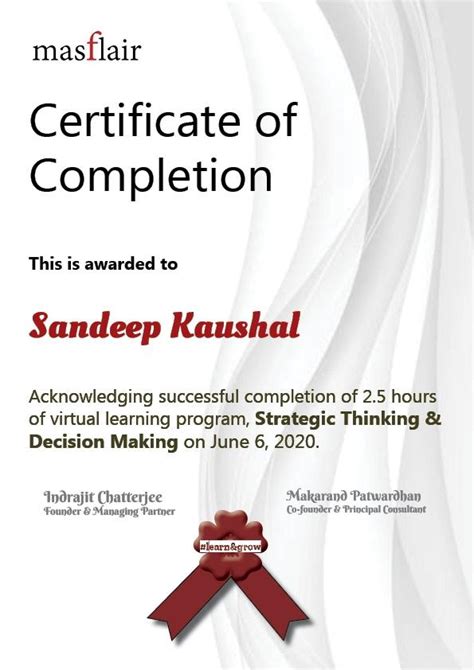 Learning Continues Sandeep Kaushal