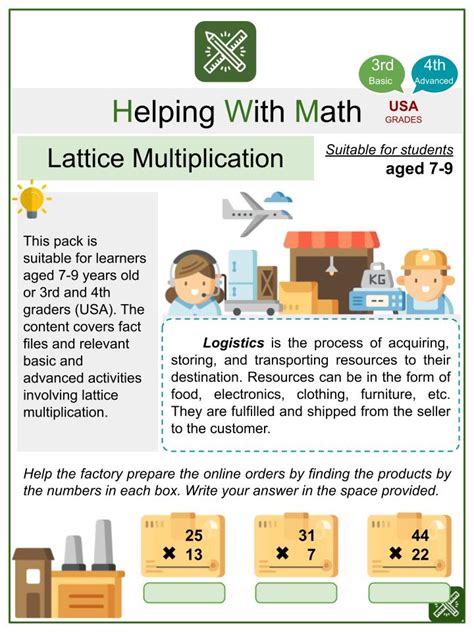 Lattice Multiplication Template Free Pdf To Practice Lattice Method