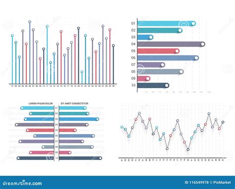 Bar And Line Charts Stock Vector Illustration Of Marketing 116549978