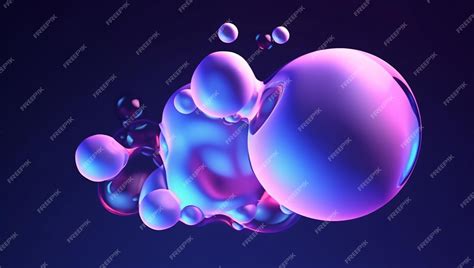 Premium Ai Image Holographic 3d Rendering Picture Of Morphing Metalballs Abstract Floating
