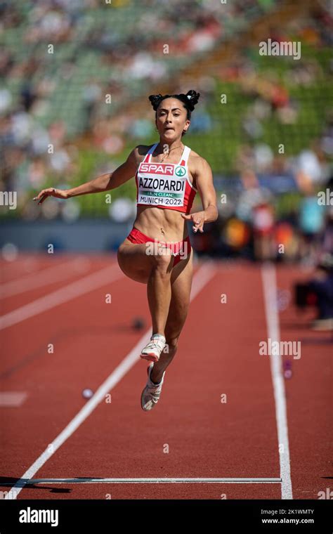 Claire Azzopardi Participating In The Long Jump Of The European Athletics Championships In