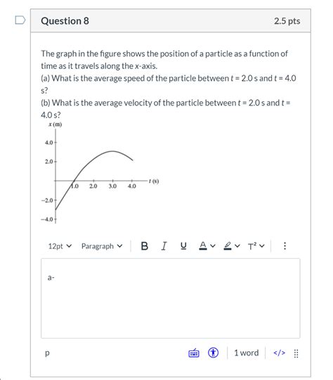 solved question 8 2 5 pts the graph in the figure shows the