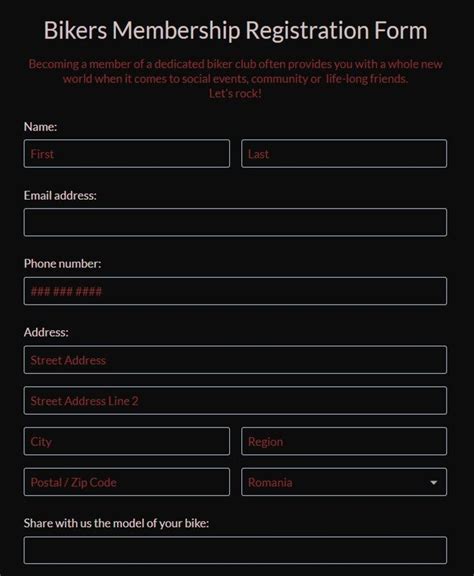 Free Membership Form Templates FormBuilder