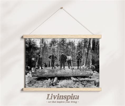 Vintage Logging Photo Historic Lumberjack Scene Old Time Wood