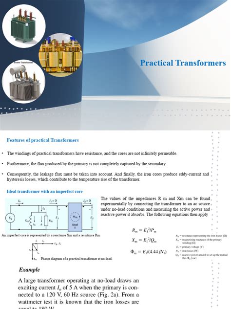 L05 Practical Transformer Pdf Transformer Inductor