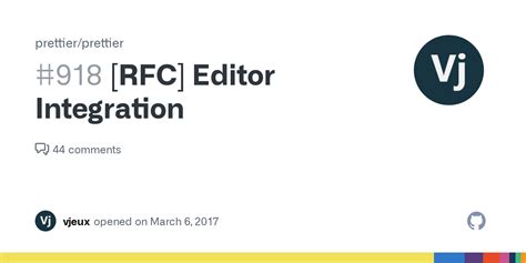 Rfc Editor Integration · Issue 918 · Prettierprettier · Github