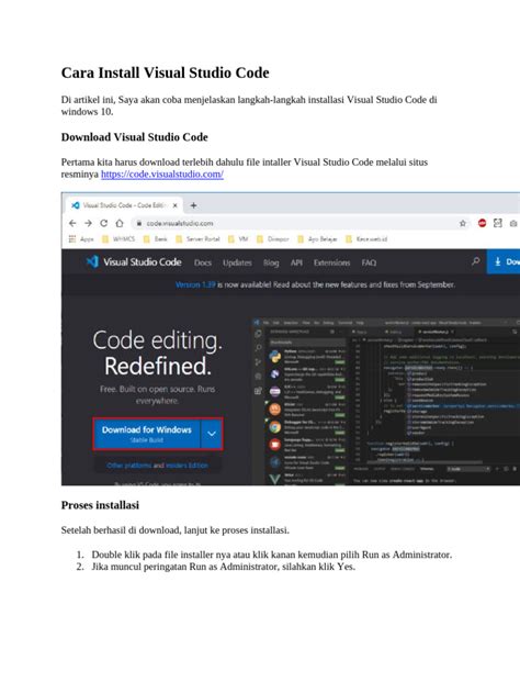 Panduan Instalasi Visual Studio Code Windows Pdf