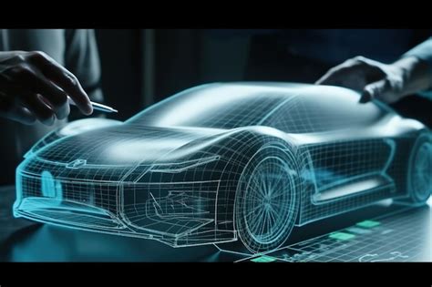 Premium Ai Image Car Design Using Digital Tablet App Development Innovative Electric Vehicle