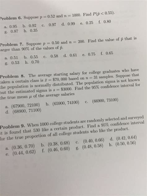 Solved Suppose P 052 And N 1000 Find Pp Le 055
