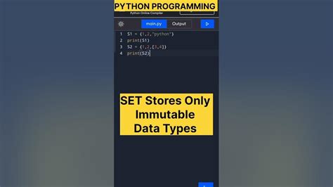 Sets In Python Programming Python Pythonprogramming Ytshorts Shorts
