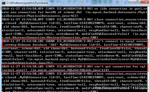 Windows系统下mycat安装cant Get Connection For Sql Select User Csdn博客