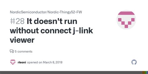 It Doesn T Run Without Connect J Link Viewer Issue NordicSemiconductor Nordic Thingy