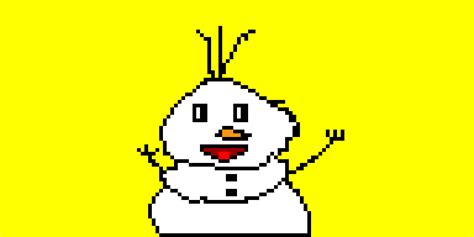 Meant To Be Olaf But Instead A Happy Melting Snowman Pixel Art