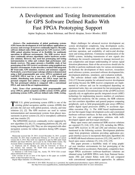 Pdf A Development And Testing Instrumentation For Gps Software Defined Radio With Fast Fpga