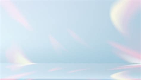 크리스마스에 대 한 무지개 빛과 푸른 배경 겨울 제품 디자인 선물 배경 스튜디오 벽 방 프리즘 라이트 또는 홀로그램 반사와 3d 연단 디스플레이 복사 공간과 블루 파스텔에