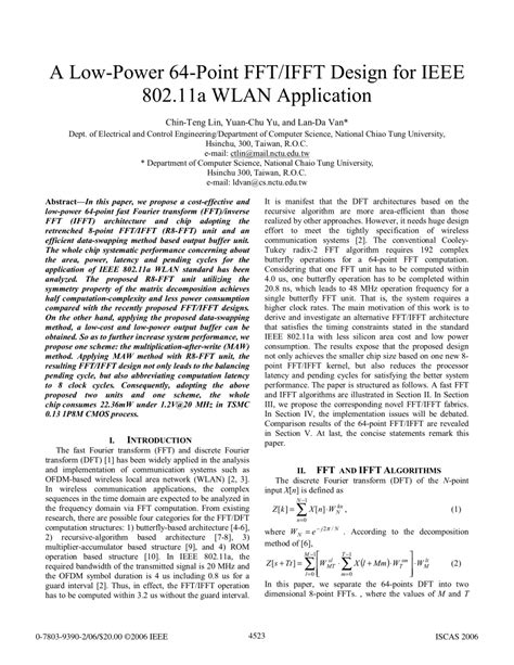 Pdf A Low Power 64 Point Fftifft Design For Ieee 80211a Wlan