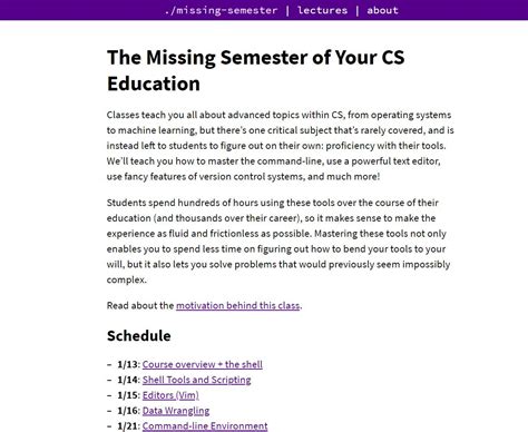 Missingsemester Mit Softwareengineering Tools Course Programming