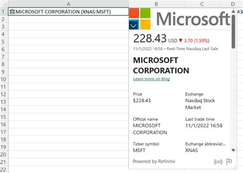 ExcelMSFTShowCard BeginCodingNow Com