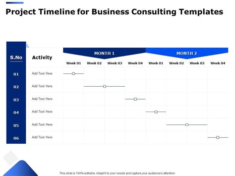 Project Timeline For Business Consulting Templates Ppt Powerpoint