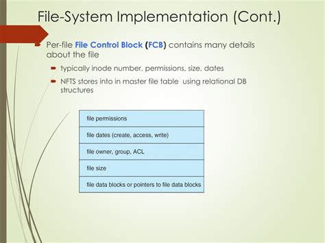 ppt file system implementation concepts structure operations efficiency and recovery