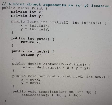 solved this is a class called point create a main class