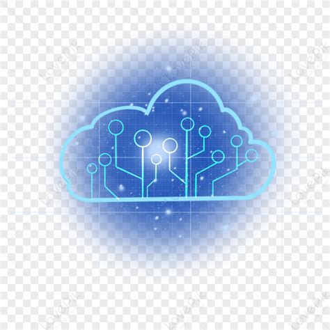 Blue Digital Pattern Technology Cloud Circuit Board Iconblue Iconscloud Download Png Free