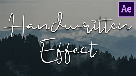 After Effects Handwriting Animation Effect Tutorial No Plugin YouTube