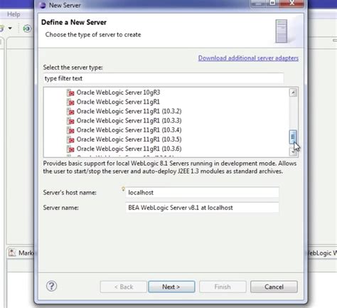 Weblogic Adapter In Eclipse Neon Missing Stack Overflow