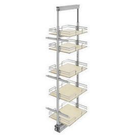 Rev A Shelf MP Natural Maple Stylinox Steel Solid Bottom Pull Out Pantry Unit