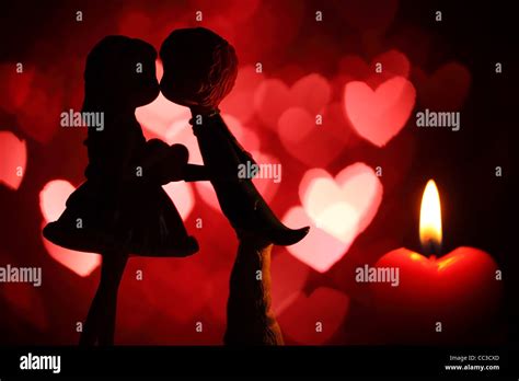 Heterosexual Figure Couple On Romantic Background Stock Photo Alamy