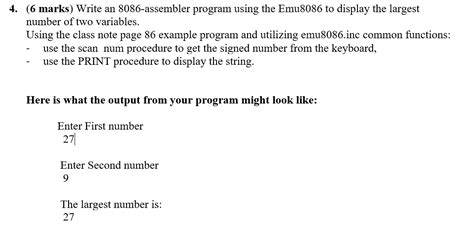 Solved Marks Write An Assembler Program Using Chegg Com