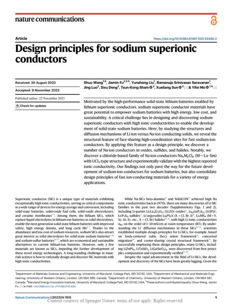 Designprinciplesforsodiumsuperionicconductors Pdf Ionic Bonding Lithium Ion Battery
