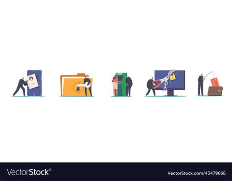 Hackers And Cyber Criminals Phishing Stealing Vector Image