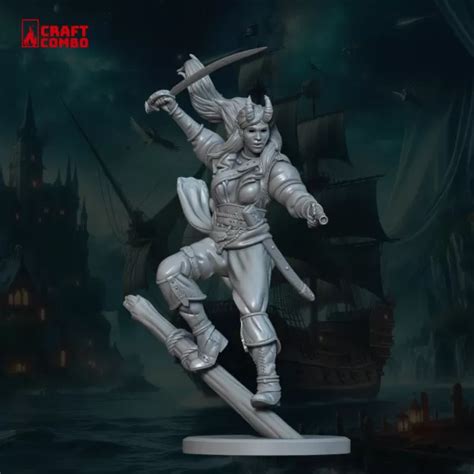 Dandd Mini Tiefling Pirate Heros Guild 3d Printing Model Threeding