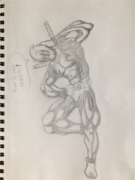 When You Get Bored In History Classyou Draw Deadpool Being Bored 9