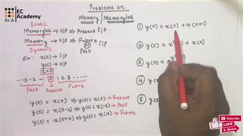 101 Problems On Memory And Memoryless Systems Dynamic And Static Systems Ec Academy Youtube